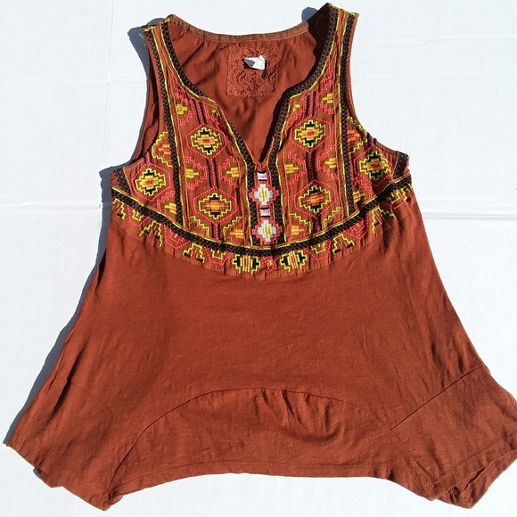 Anthropologie | Tops | Anthropologie Akemi Kin Aztec Embroidered Top S ...